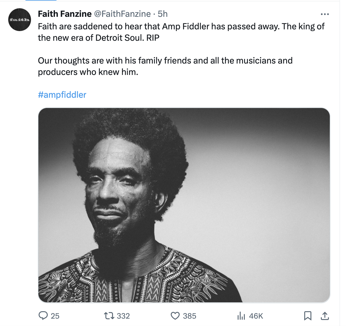 Amp Fiddler op 65 jarige leeftijd overleden - .: Maxazine